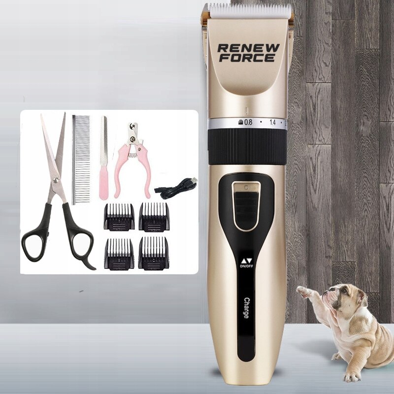 Kit masina de tuns pentru caini, Renew Force, YW92, Titan/Ceramica ...