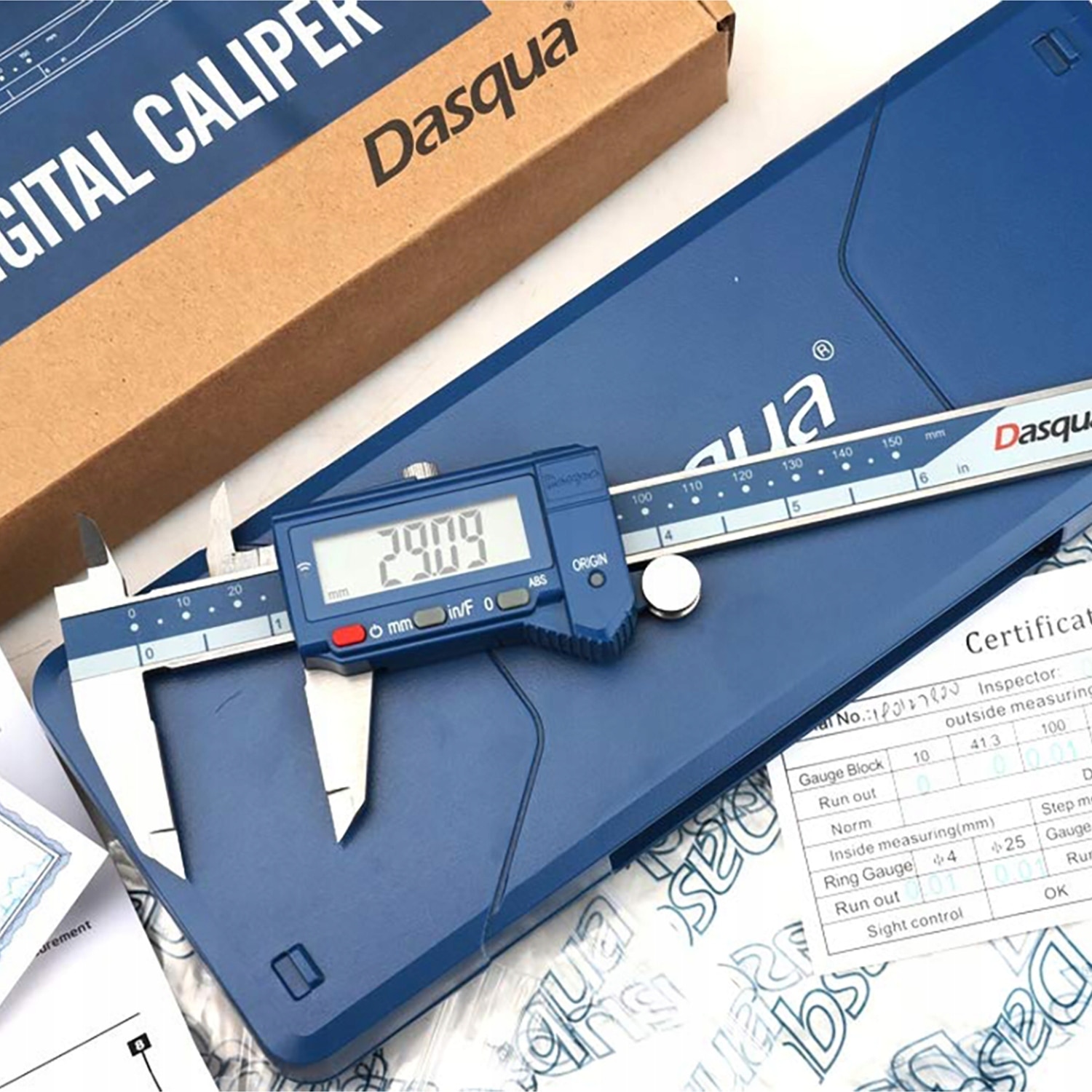 Subler electronic Dasqua, Afisaj LCD, IP54, Inox/Plastic, Argintiu ...