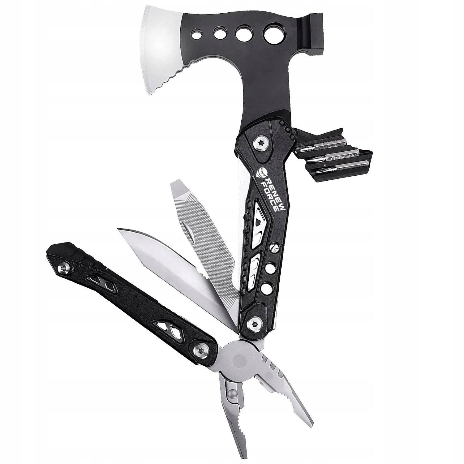 Unealta multifunctionala 30 in 1, Renew Force, Inox, Negru - eMAG.ro