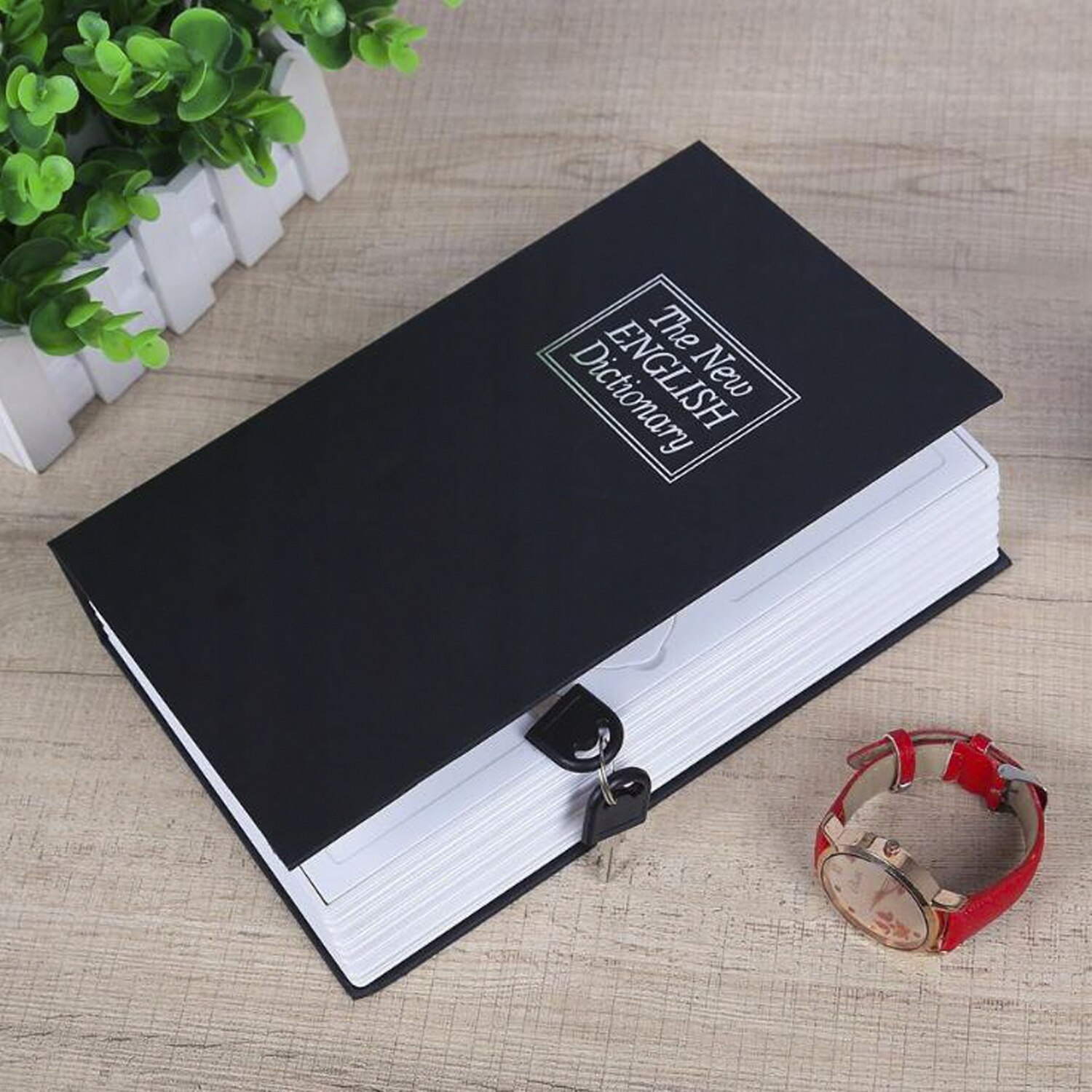 Seif metalic secret tip carte cu cheie, HomeSafe, Model Noul Dictionar ...