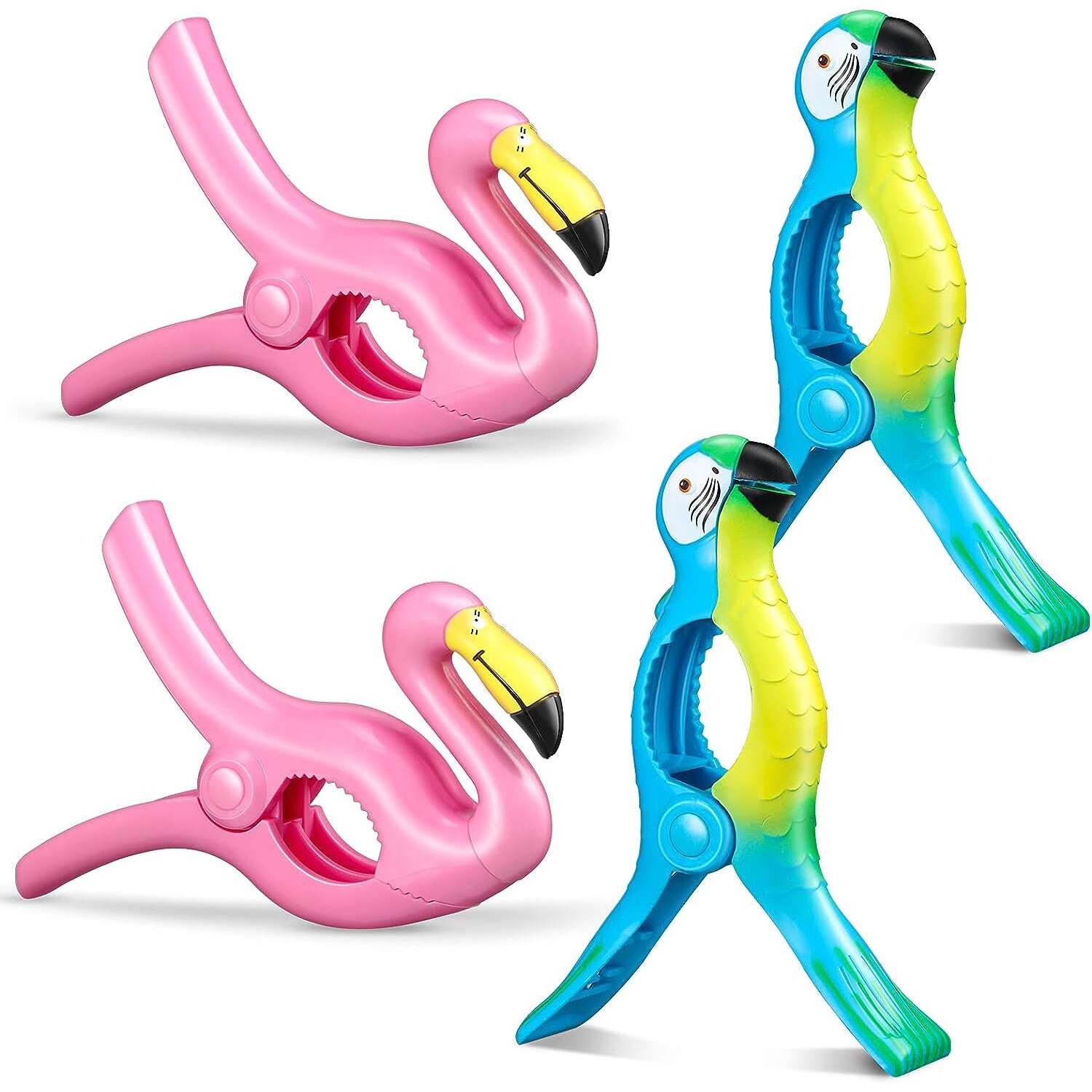 Set 4 carlige pentru prosoape de plaja Sunmostar, Plastic, Multicolor ...