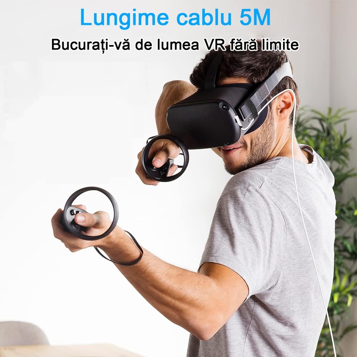 Cablu Oculus Link, NUODWELL, pentru Oculus Quest 2 sau Quest 1, SteamVR ...