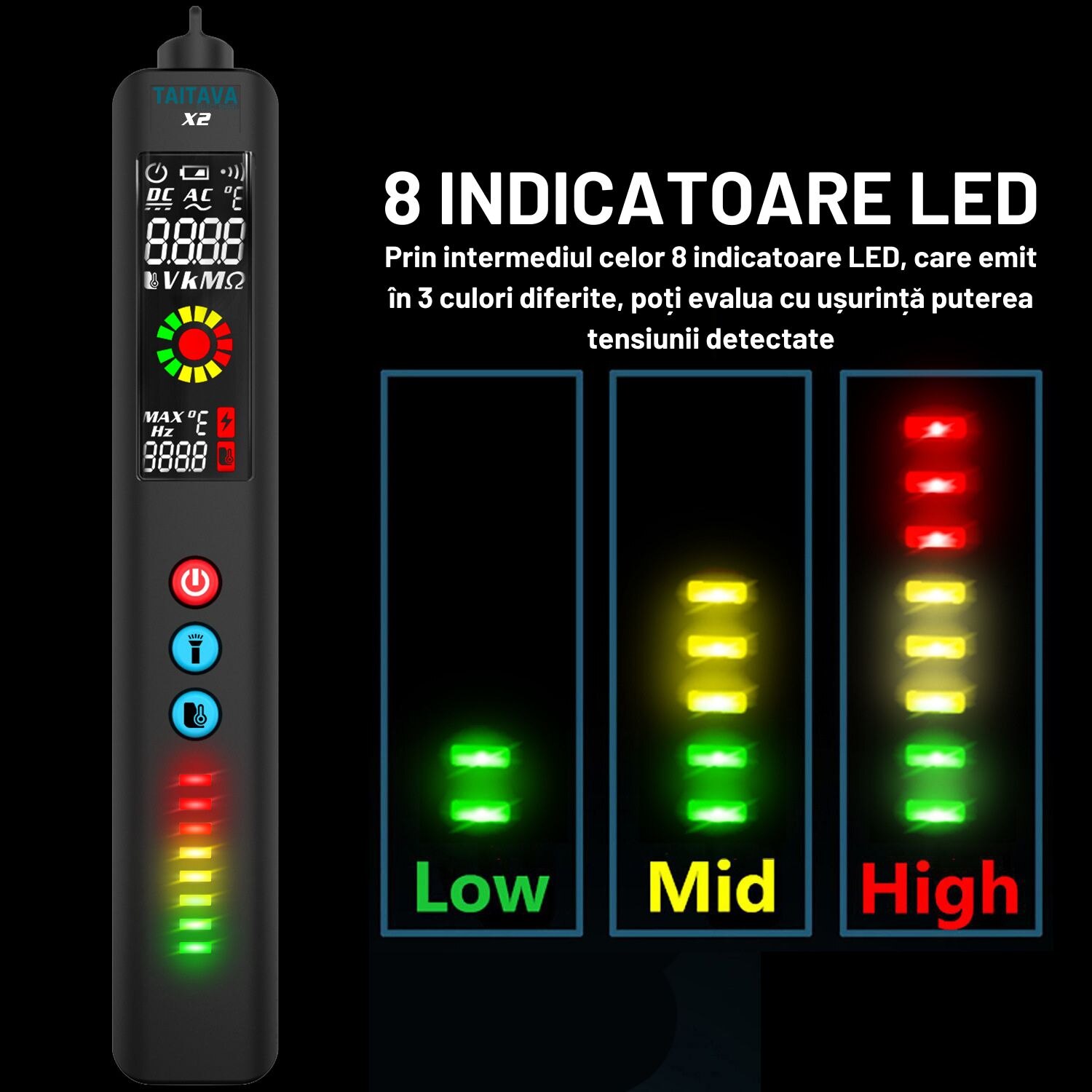 Multimetru digital inteligent TAITAVA By Bside, Ecran LCD color ...