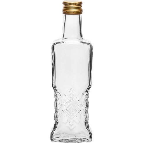 Sticla cu capac, Browin, Sticla, 200 ml, Transparent/Auriu - eMAG.ro