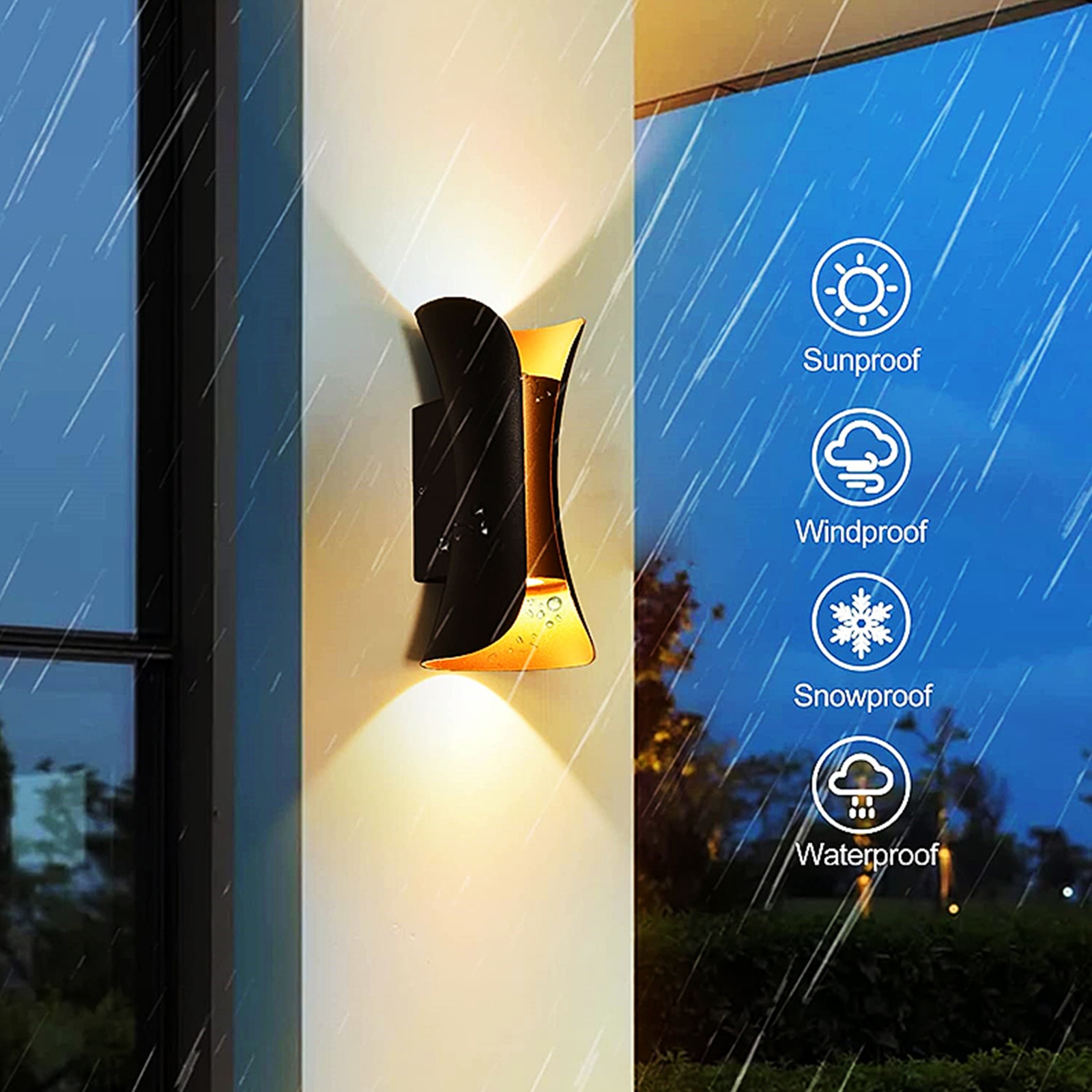 Aplica LED de interior si exterior, NUODWELL, Rezistenta la apa IP65 ...