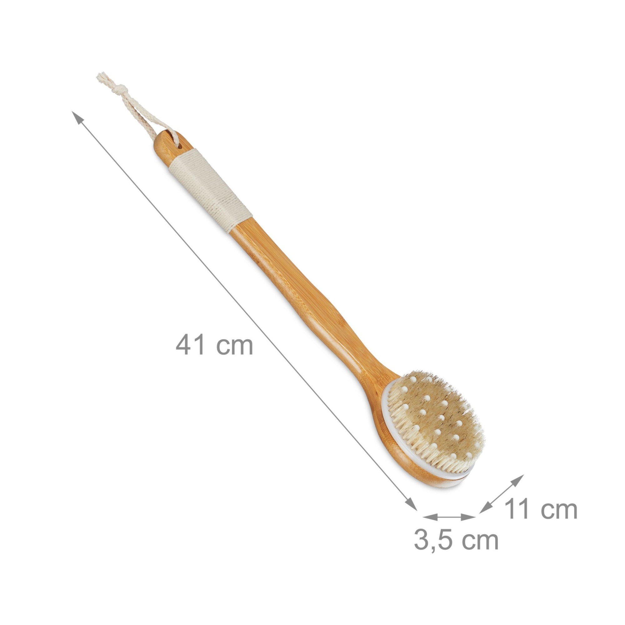 Perie de spate pentru dus, cu peri naturali de dus, din bambus/plastic ...