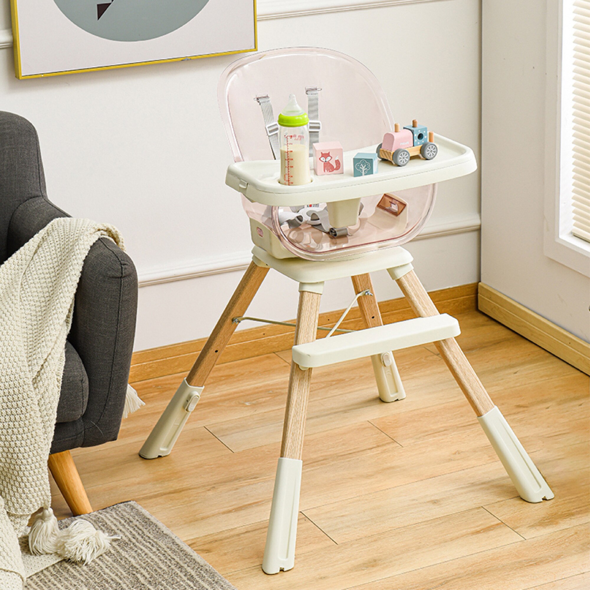 Scaun de Masa cu rotire 360° KinderVIBE®, 6 Luni +, Multifunctional si ...