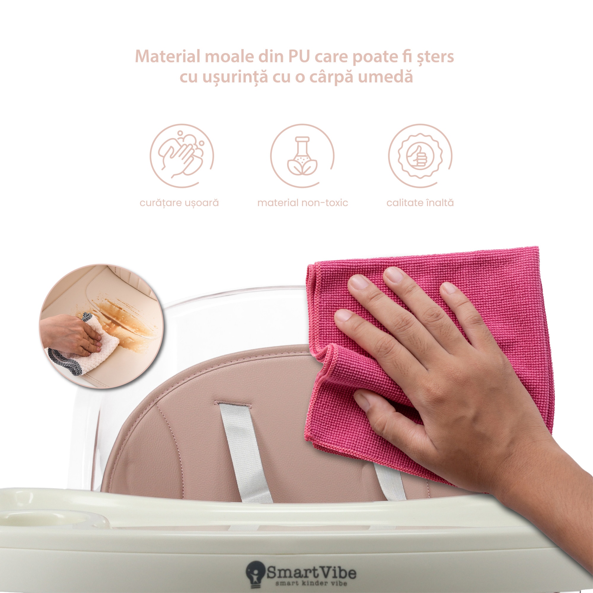 Scaun de Masa cu rotire 360° KinderVIBE®, 6 Luni +, Multifunctional si ...