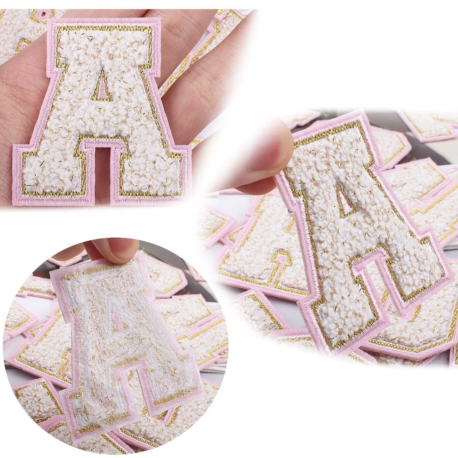 Set 26 petice in forma de litere, Sunmostar, Texil, Multicolor - eMAG.ro