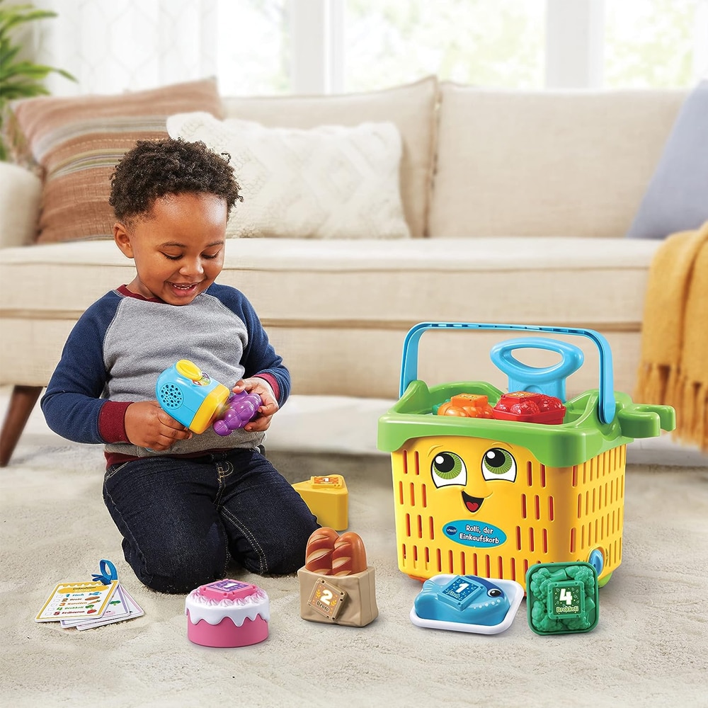 Joc educativ, Vtech, Plastic, Cos de cumparaturi, 15 melodii, 32 x 38 ...