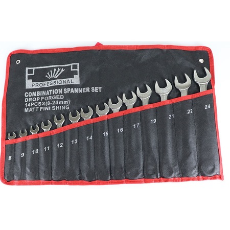 Trusa set chei combinate fixe si inelare, husa material textil, 8-24mm ...