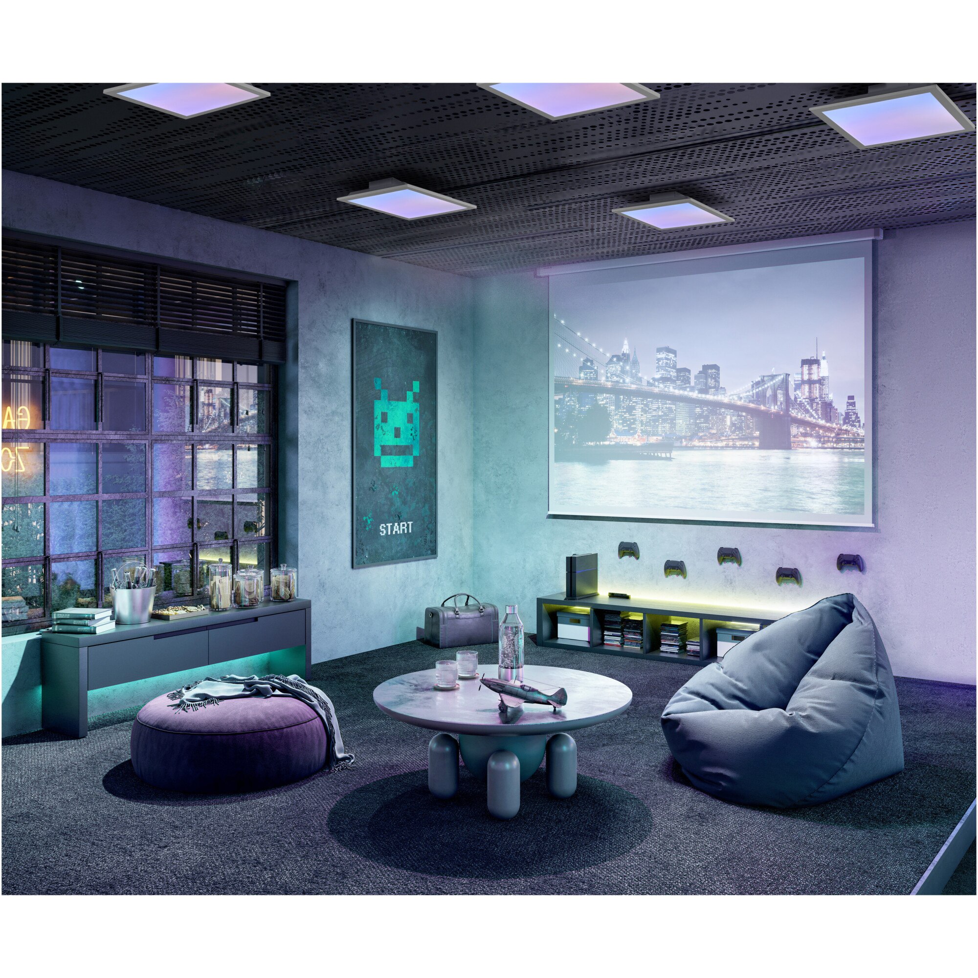 Panou LED RGB inteligent Ledvance Magic RGB, Wi-Fi, telecomanda inclusa ...