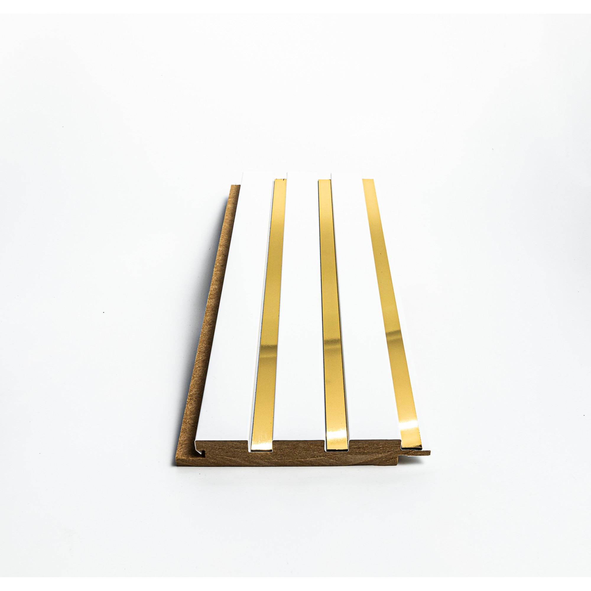 Riflaj Decorativ MDF Soft Alb & Auriu 280x12.1x1.8 cm - eMAG.ro