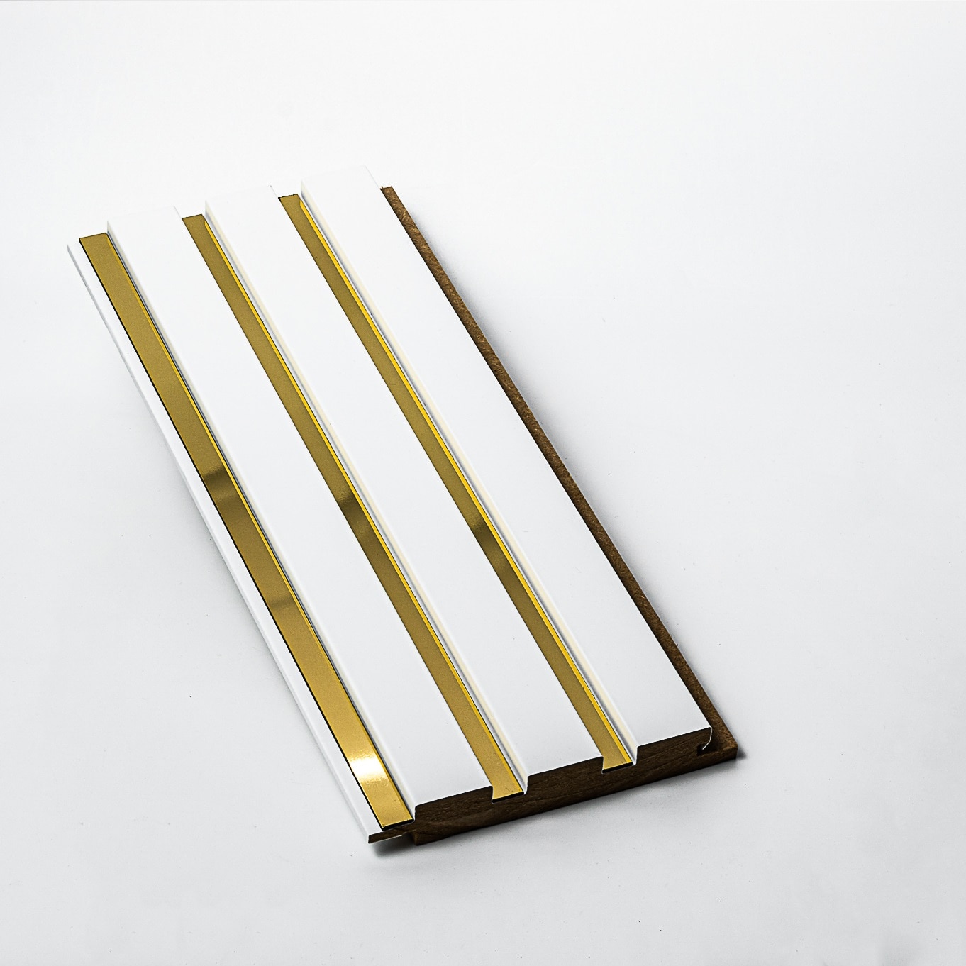 Riflaj Decorativ MDF Soft Alb & Auriu 280x12.1x1.8 cm - eMAG.ro