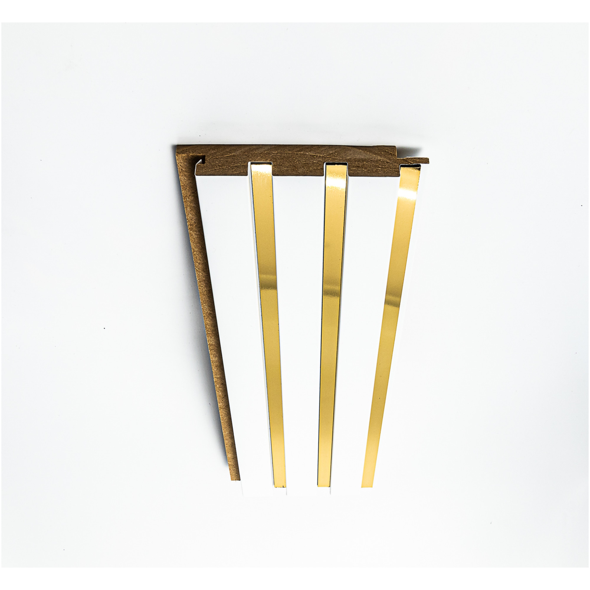 Riflaj Decorativ MDF Soft Alb & Auriu 280x12.1x1.8 cm - eMAG.ro