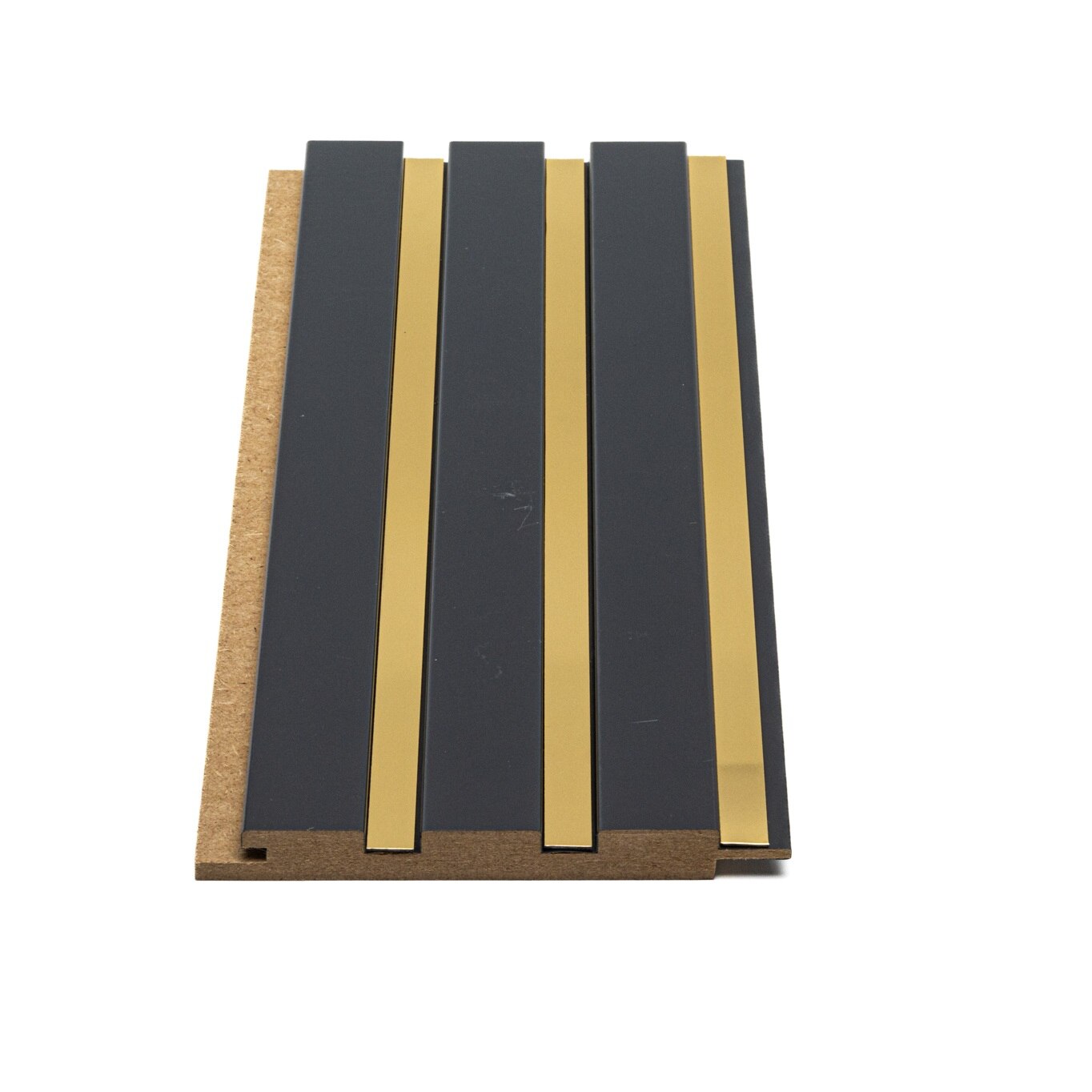 Riflaj Decorativ MDF Soft Gri antracit & Auriu 280x12,1x1,8 cm - eMAG.ro