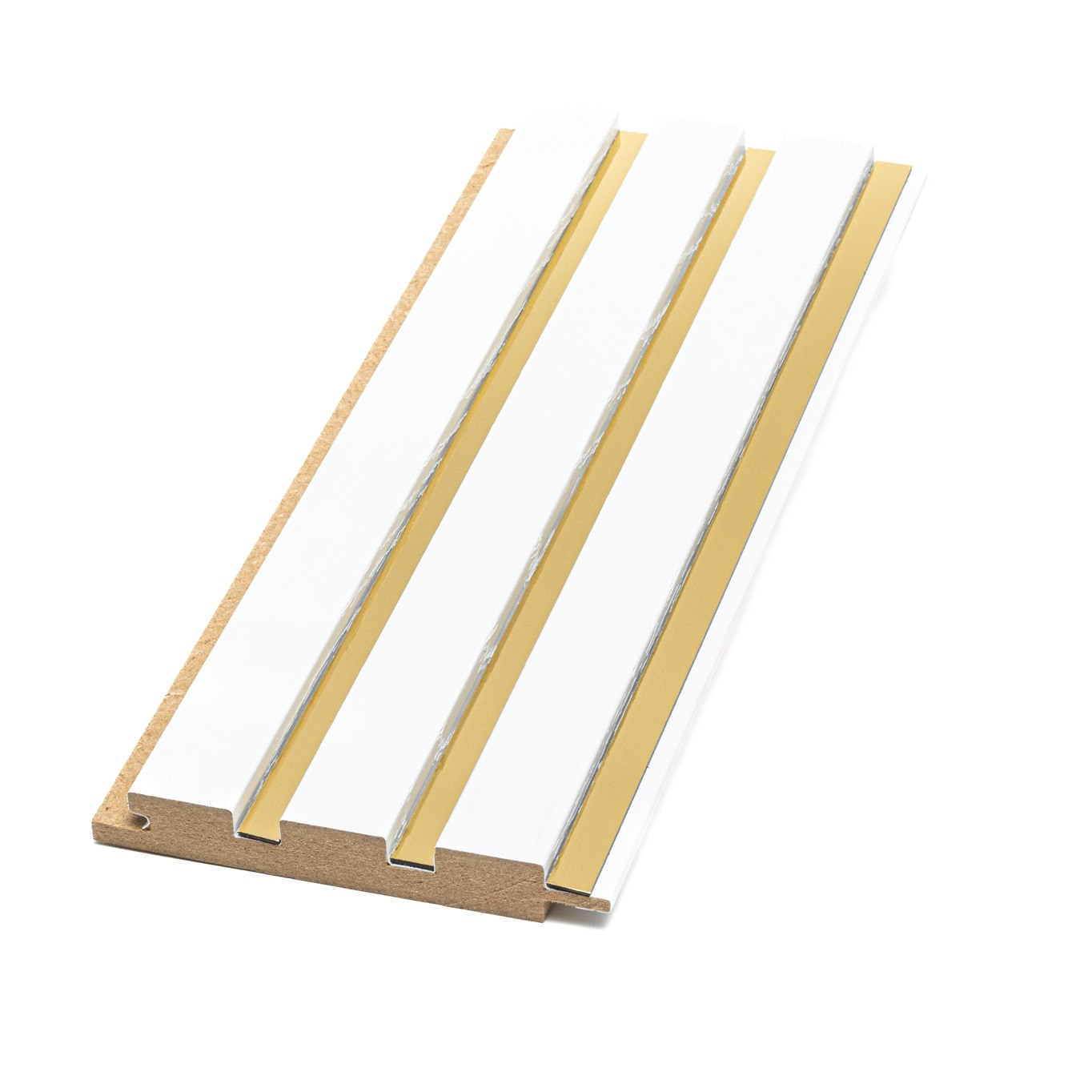 Riflaj Decorativ MDF Wood Alb & Auriu 280x12.1x1.8 cm - eMAG.ro