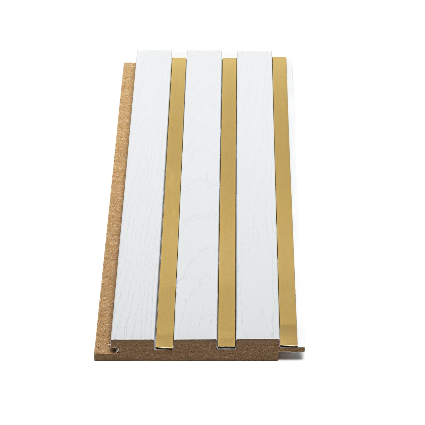 Riflaj Decorativ MDF Wood Alb & Auriu 280x12.1x1.8 cm - eMAG.ro