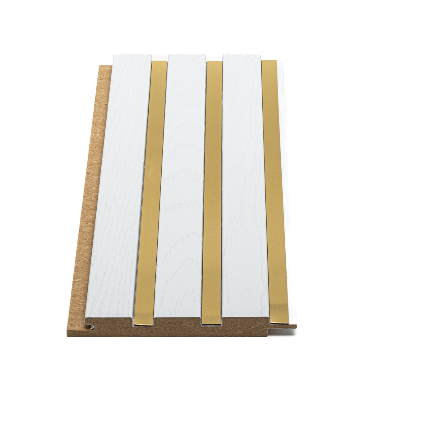 Riflaj Decorativ MDF Wood Alb & Auriu 280x12.1x1.8 cm - eMAG.ro