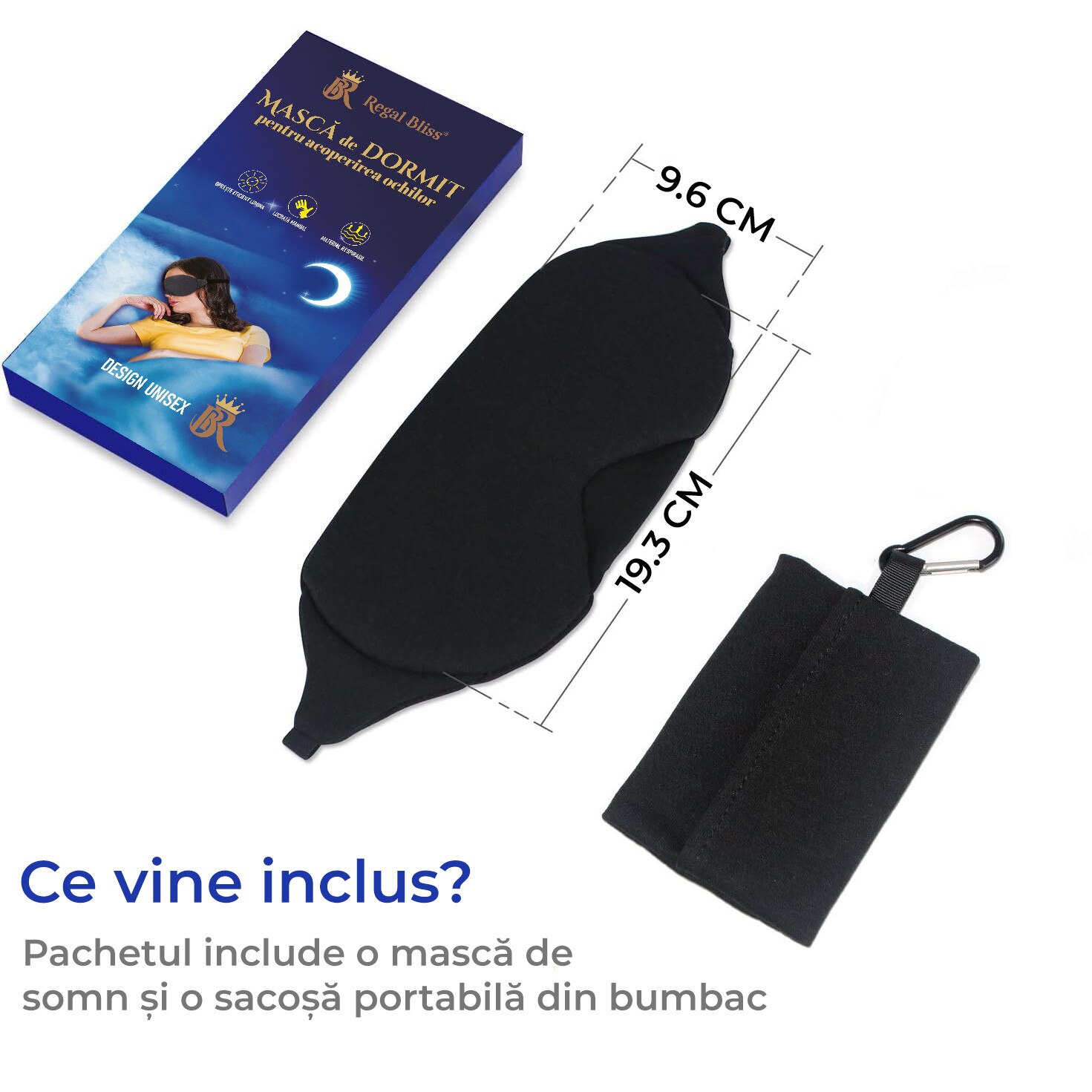 Masca pentru somn, imbunatateste calitatea somnului, ochi mai odihniti ...