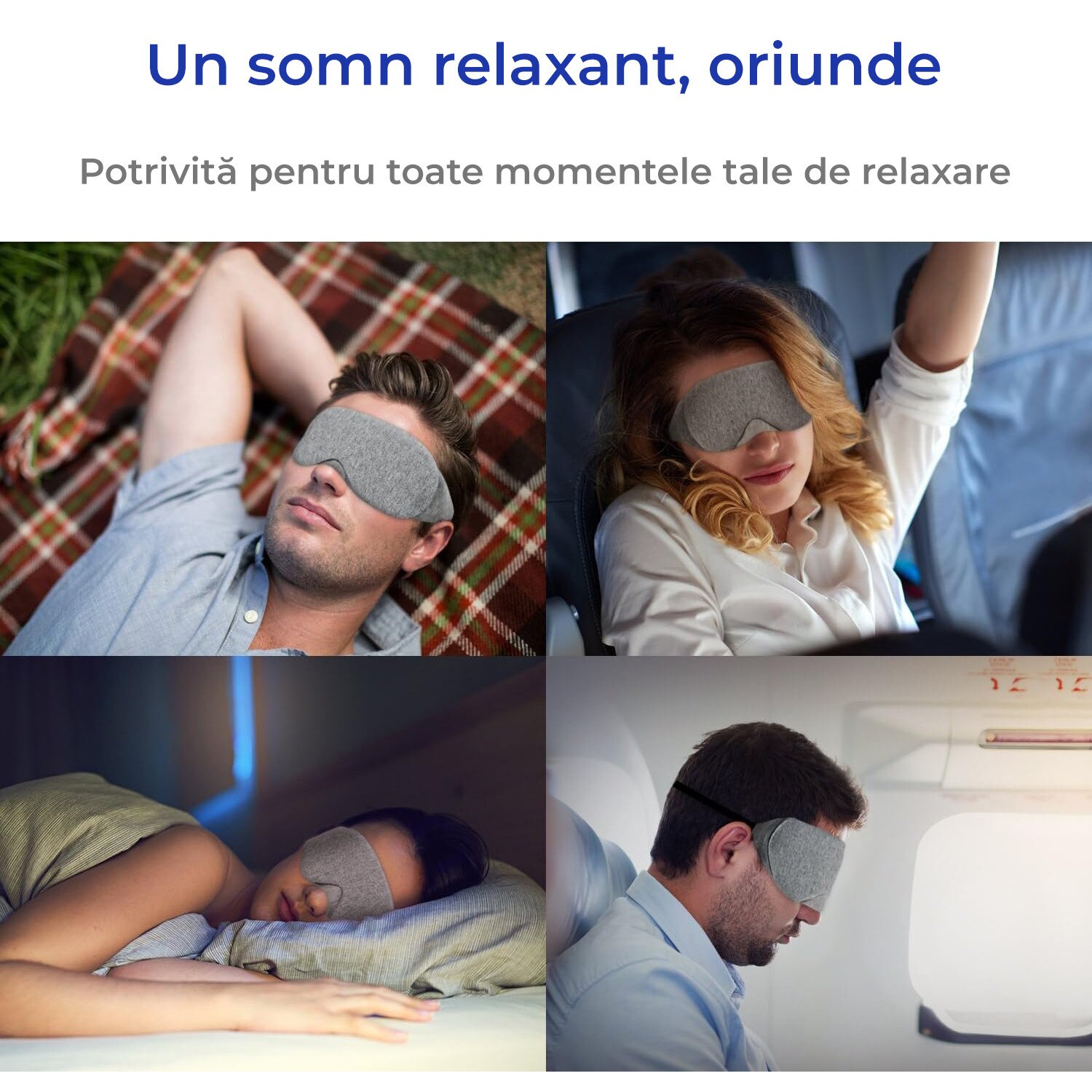 Masca pentru somn, imbunatateste calitatea somnului, ochi mai odihniti ...