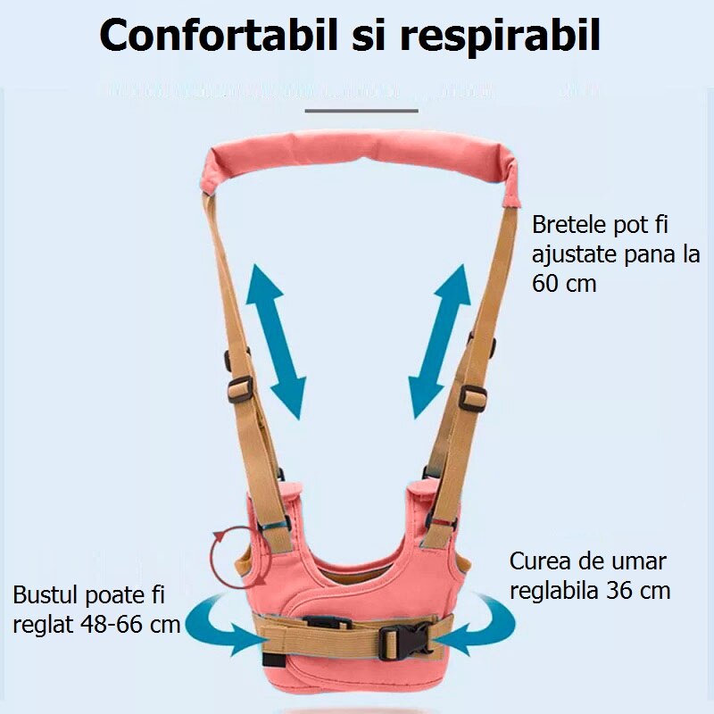 Ham premergator, bebe, copii, Teox®, bumbac, adjustabil, 8-18 luni, roz ...
