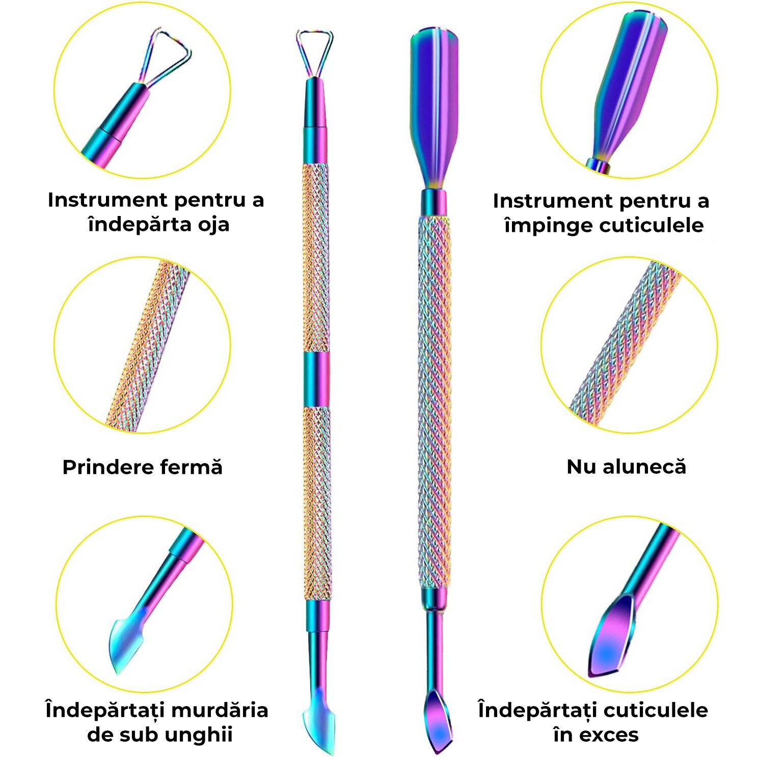 Ustensile manichiura si pedichiura pentru indepartarea profesionala a cuticulelor, cu un cleste ...
