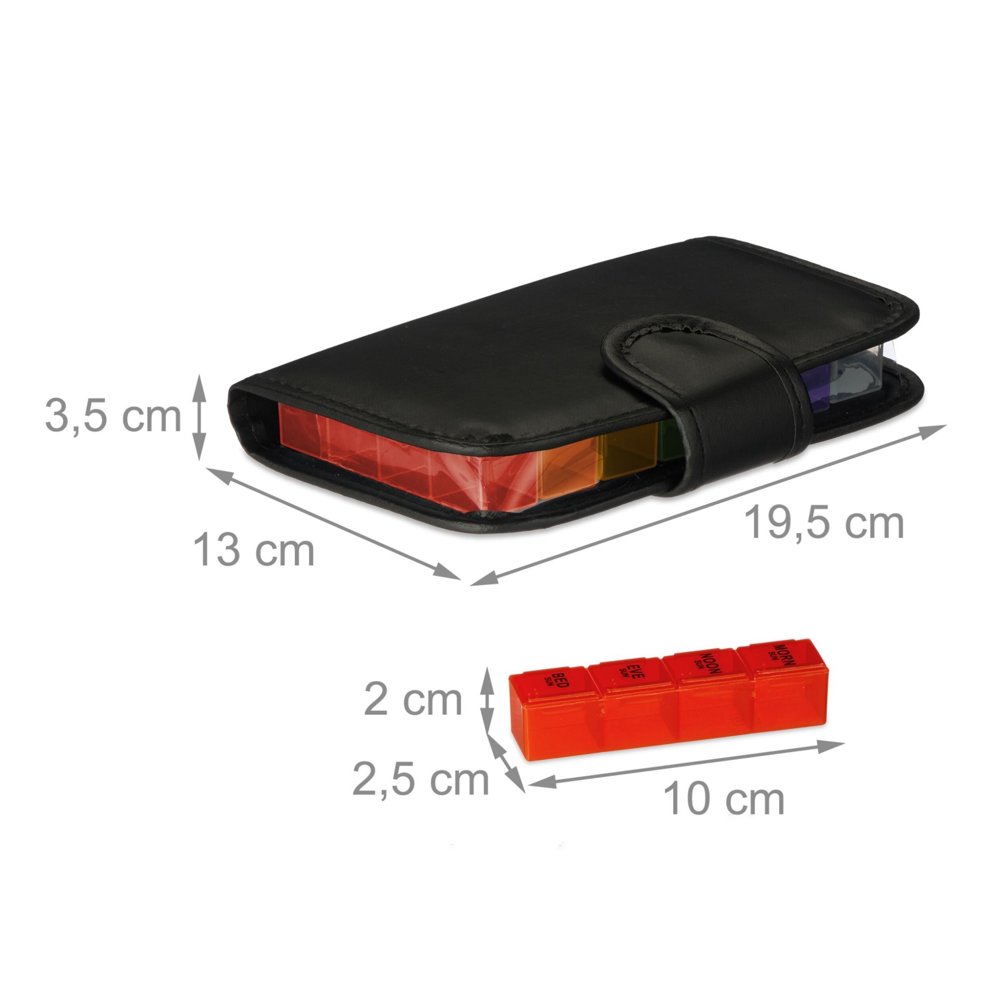 Cutie organizator medicamente, 7 zile cu 4 compartimente/zi, negru ...