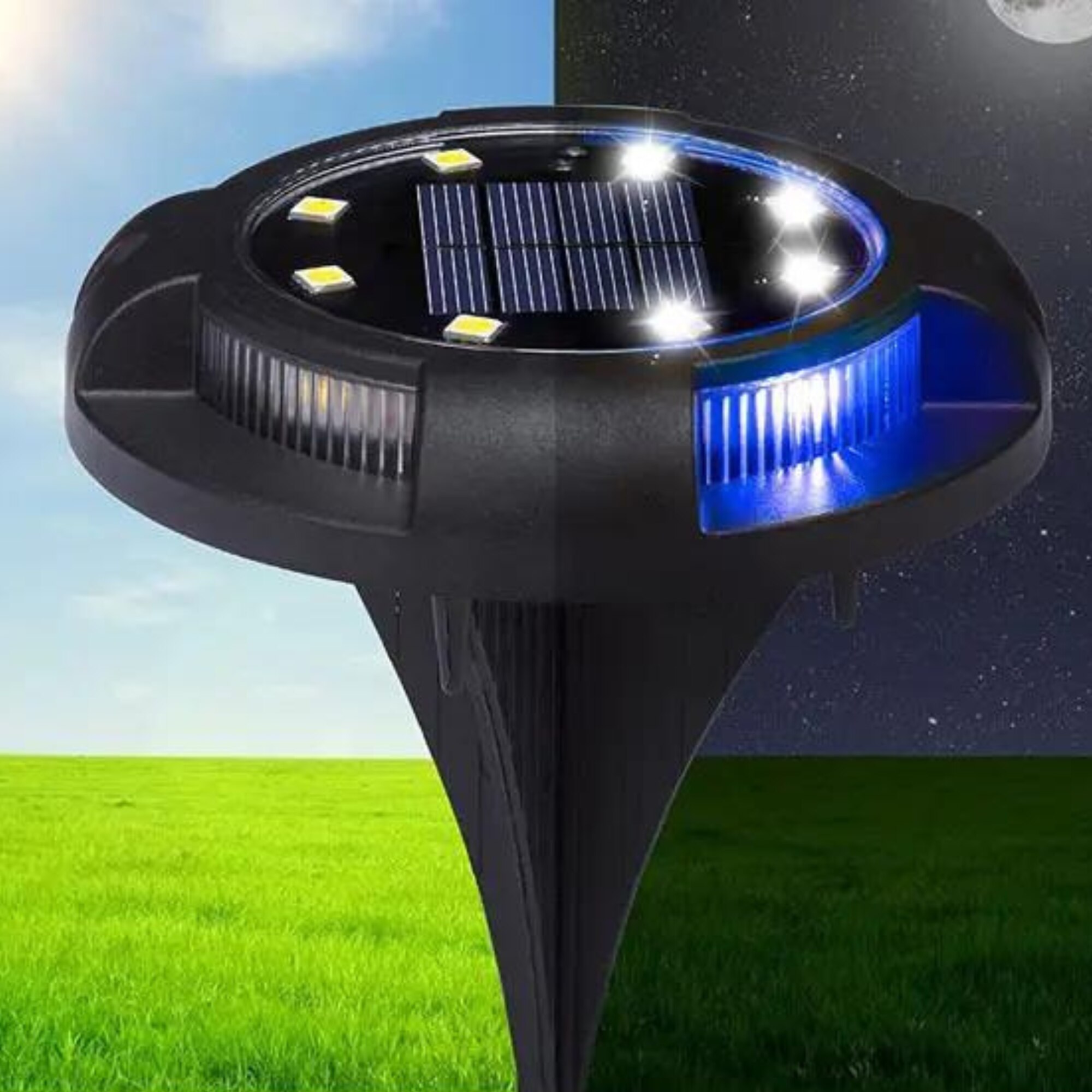 Lampa Solara, GIORY®, LED-uri Albe si Albastre, tip Spot, pentru ...