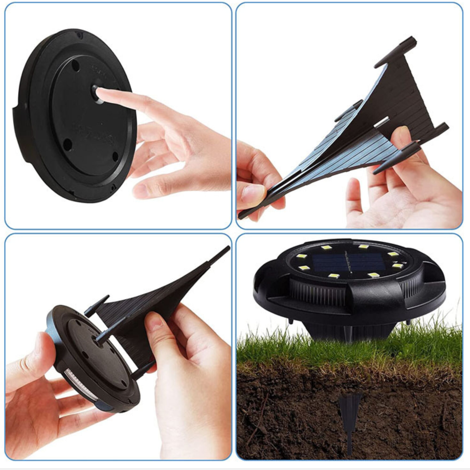 Lampa Solara, GIORY®, LED-uri Albe si Albastre, tip Spot, pentru ...