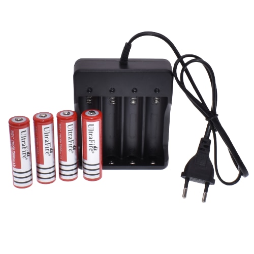 Set 4 acumulatori Stone® model Ultra Fire 18650 3.7v, 7800mAh si ...