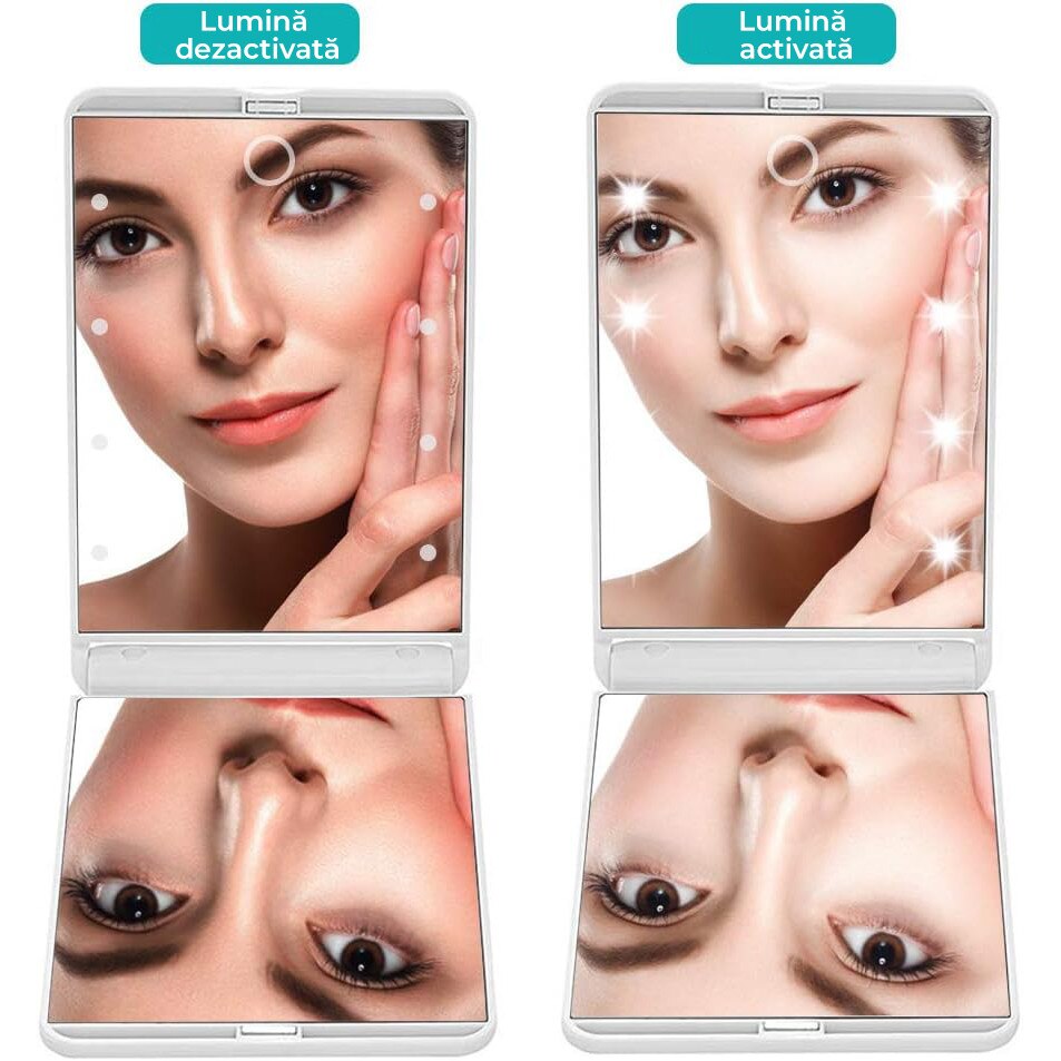 Mini oglinda cosmetica portabila pentru machiaj, pentru poseta sau de ...