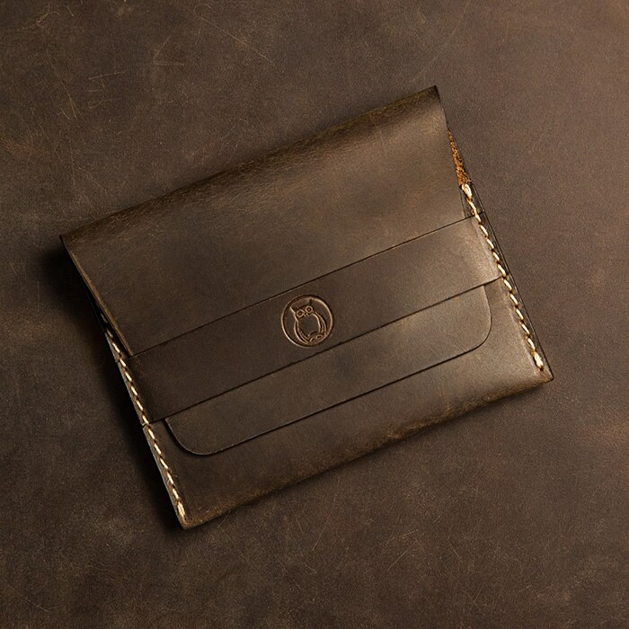 Portofel minimalist, piele naturala, maro, Unika - eMAG.ro