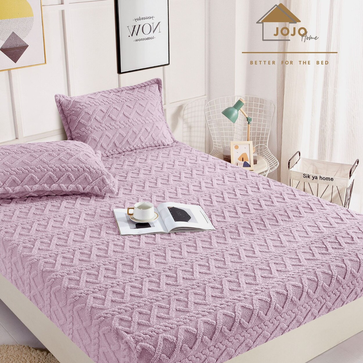 Комплект кувертюра JoJo Home с ластик, С калъфки, За двойно легло ...