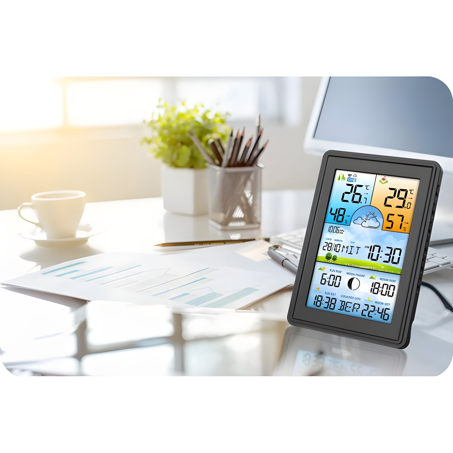 Statie meteo fara fir ACV Premium, cu senzor exterior Wireless, afisaj ...