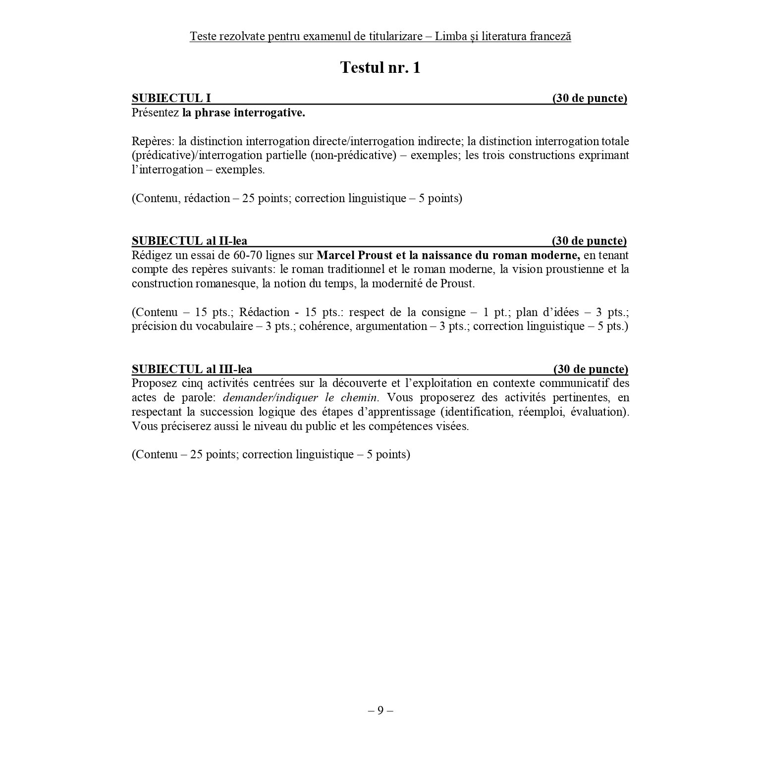 Teste rezolvate pentru examenul de titularizare Limba si literatura ...