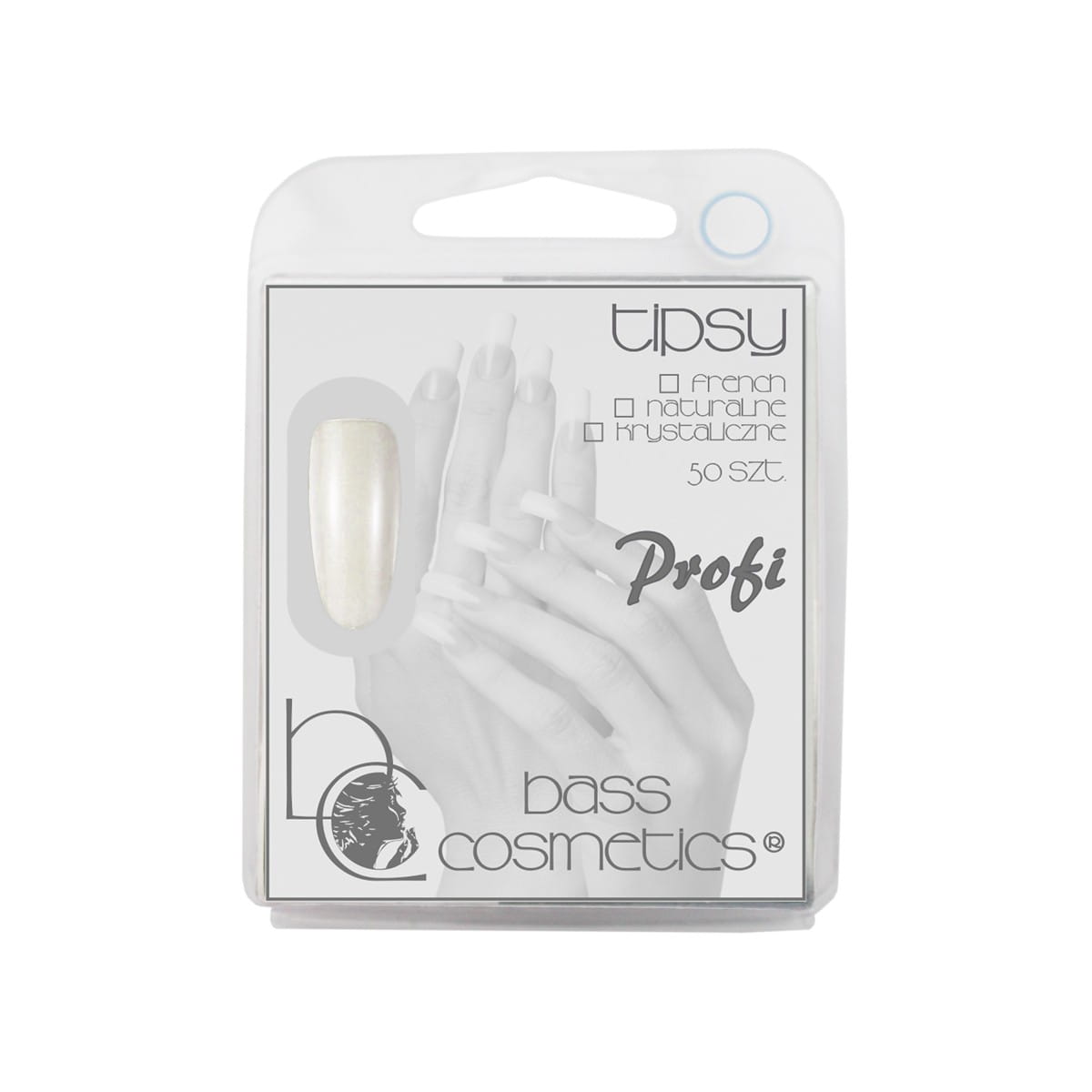 Tipsuri unghii, Bass Cosmetics, Plastic, Alb, 50 buc, marimea 1 - eMAG.ro