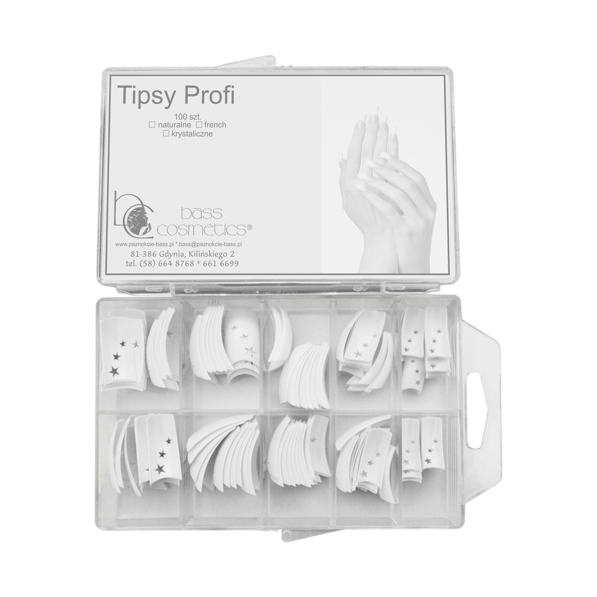 Set 400 tipsuri, Bass Cosmetics, Plastic, Model cu Stele, Alb - eMAG.ro