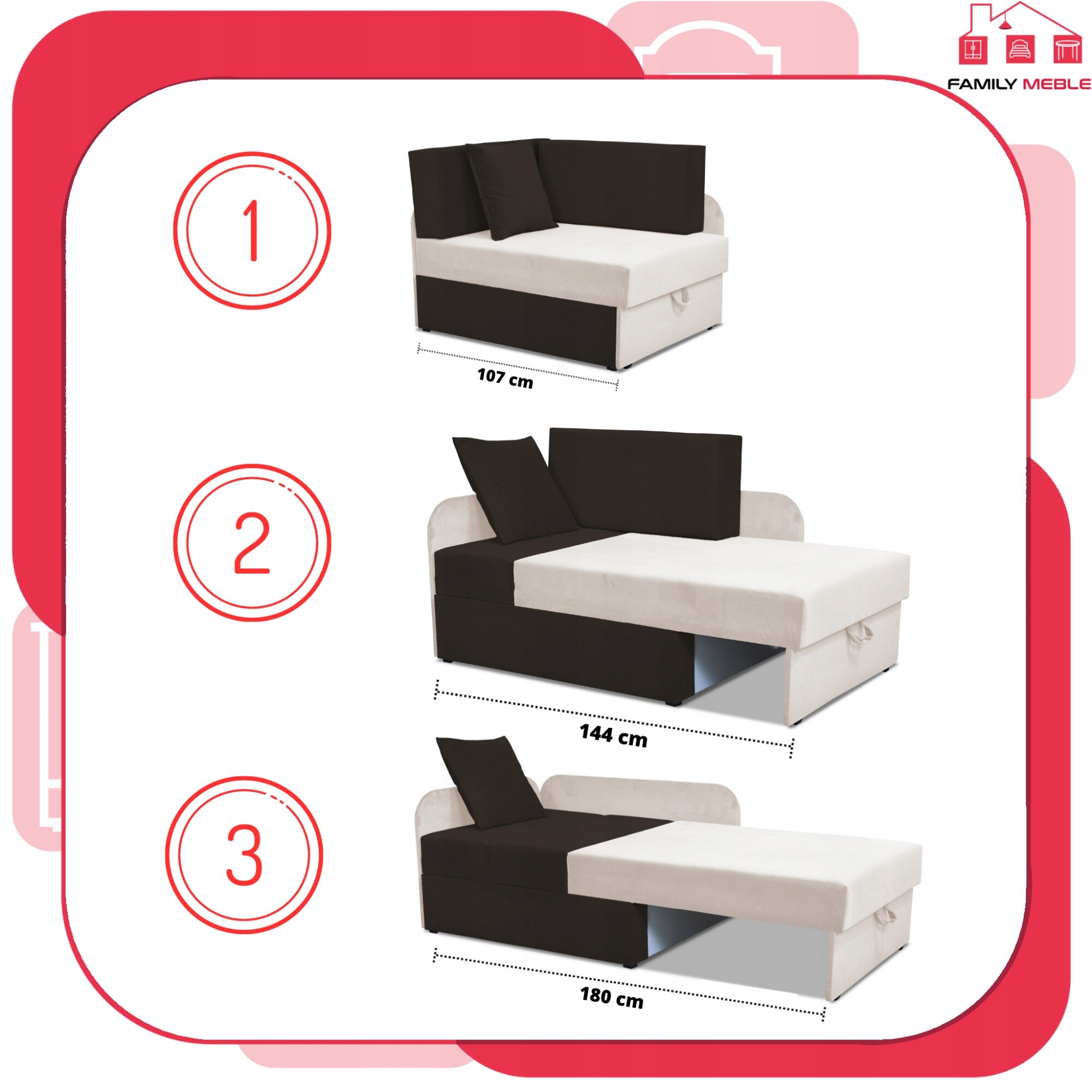 Coltar Denis Duo, Extensibil, Family Meble, 109x80x78 cm, Stofa/Lemn ...