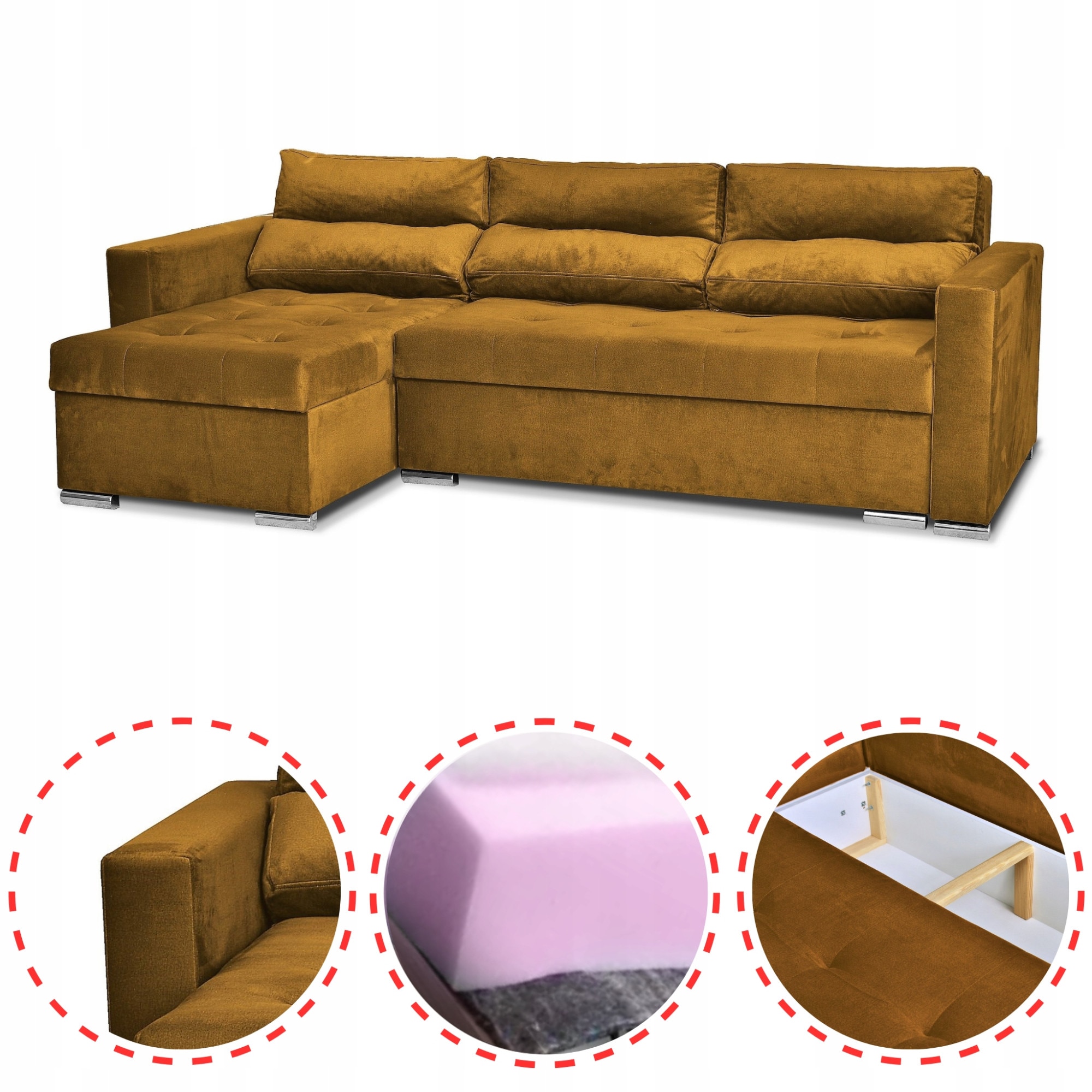 Coltar Varius, Extensibil, Family Meble, 226x140x74 cm, Stofa/Lemn ...