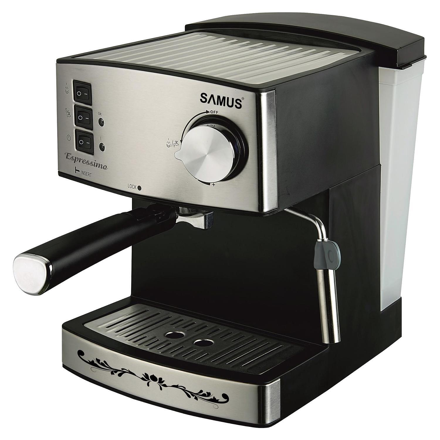 Aparat de cafea, SAMUS, Espressimo Silver, 850 W, 1.6 l, Duza de abur ...