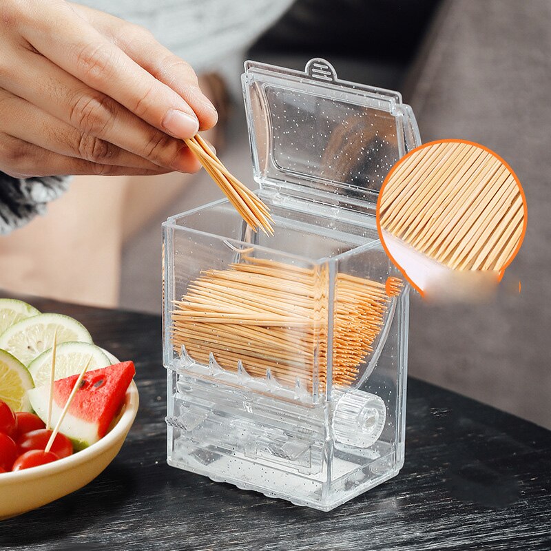 Suport pentru scobitori, Sunmostar, Plastic, 7.5x5.5x10.5cm, Trasparent ...