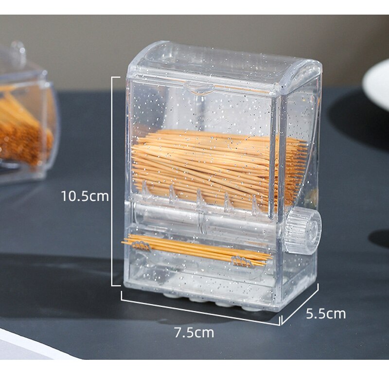 Suport pentru scobitori, Sunmostar, Plastic, 7.5x5.5x10.5cm, Trasparent ...