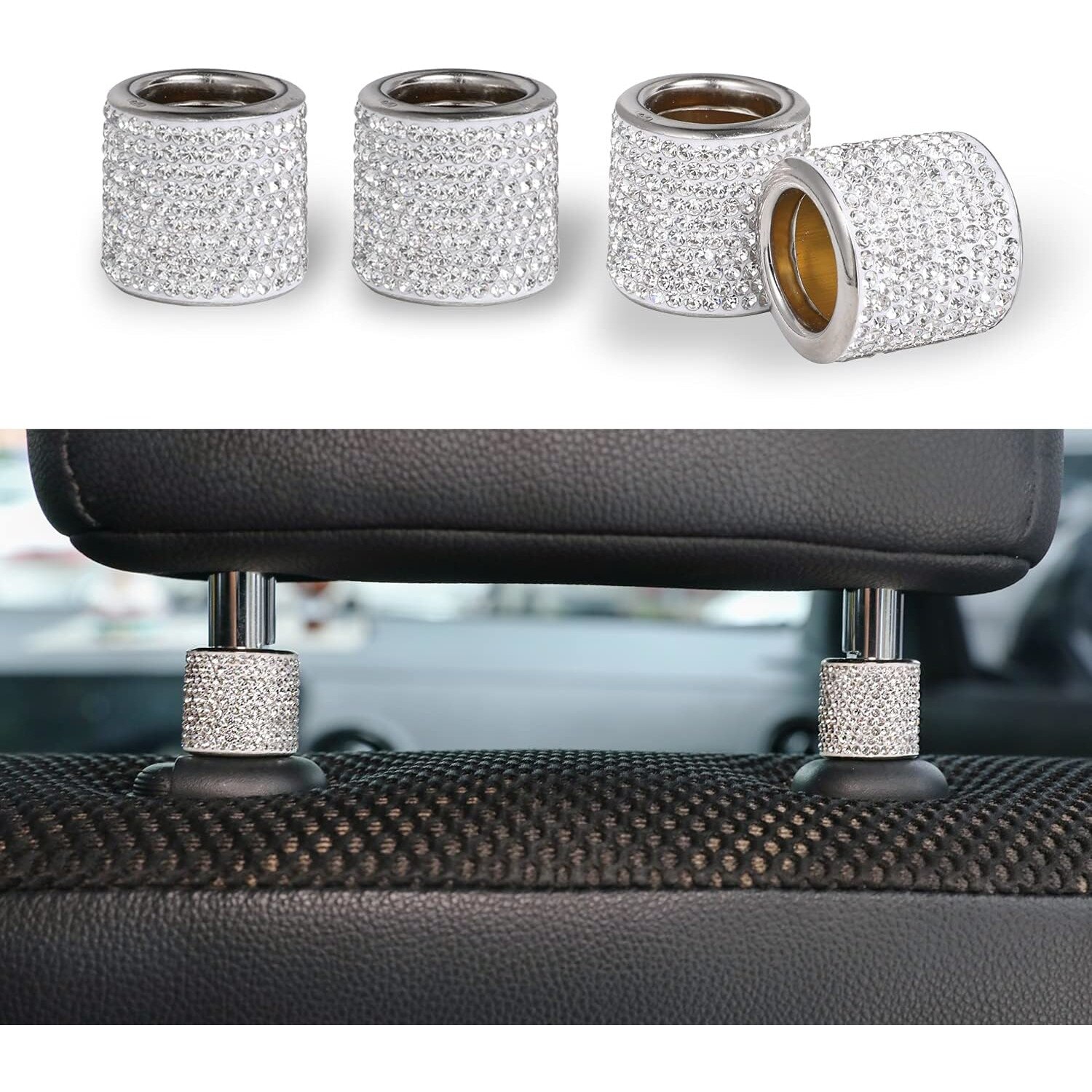 Set 4 accesorii pentru scaunul auto, SUNMOSTAR, Argintiu - eMAG.ro