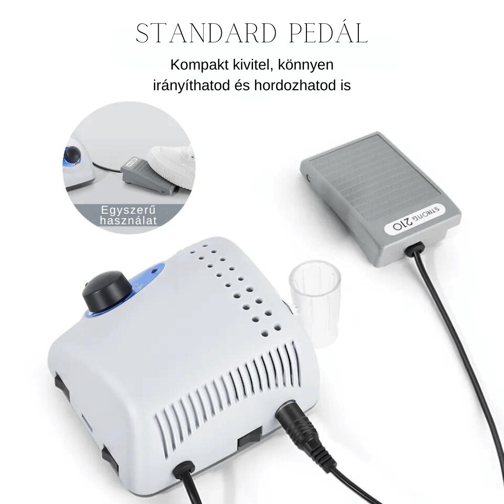 Strong 210 teljes profi körömcsiszoló szett, csiszolófej készlettel ...