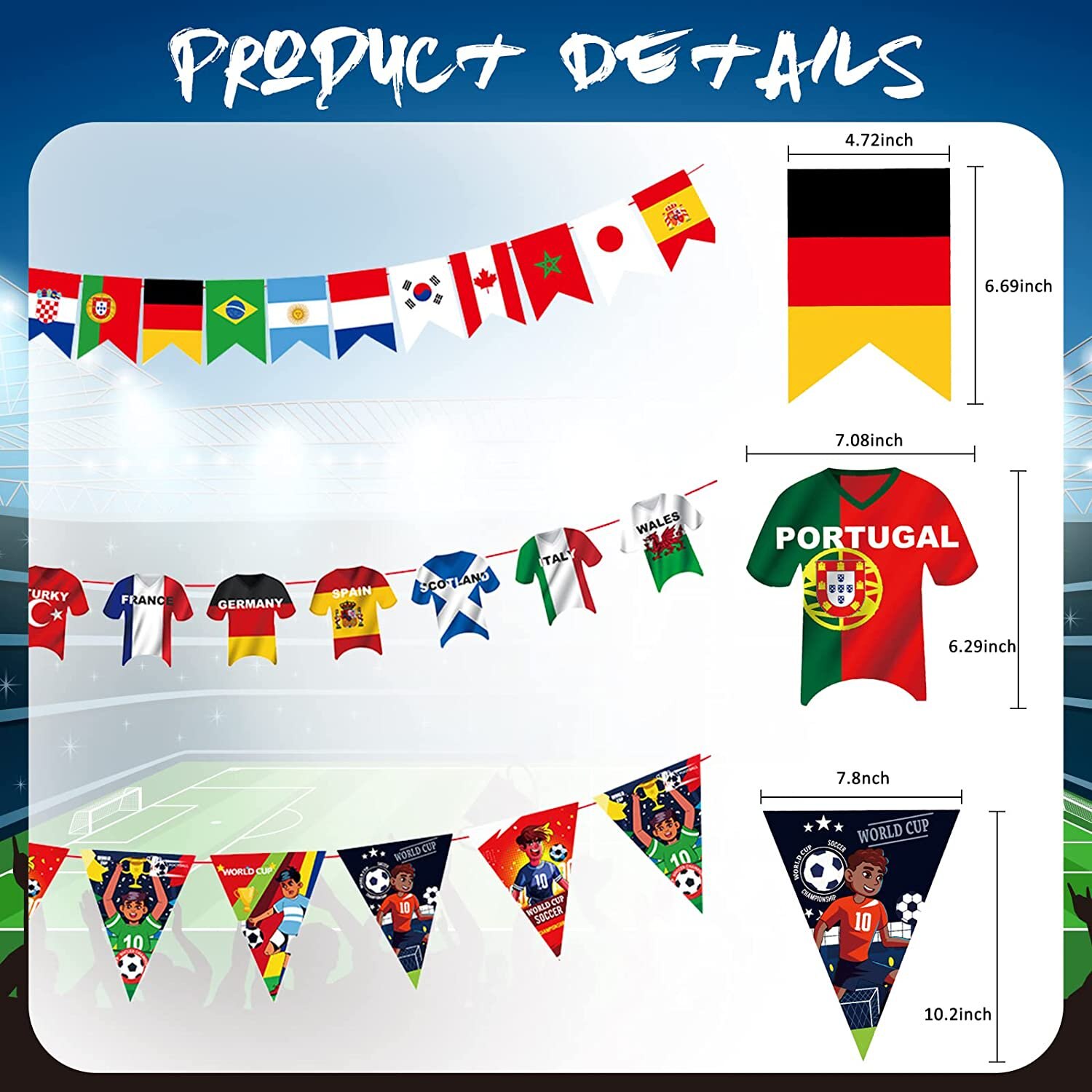 Set 5 ghirlande Cupa Mondiala 2022, Sunmostar, Carton, Multicolor - eMAG.ro