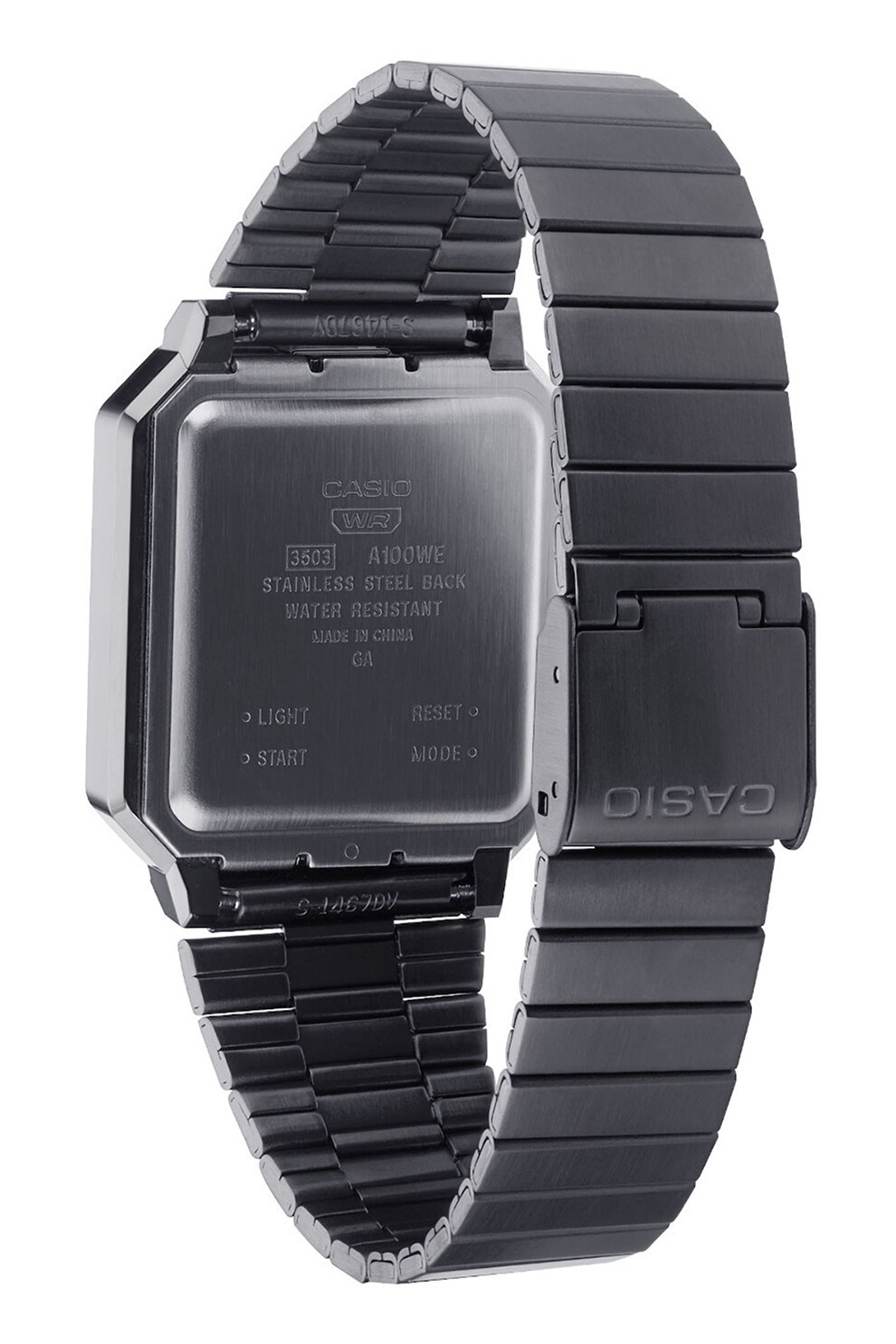 Casio, Ceas unisex digital cu o curea de rasina, Auriu, Negru - eMAG.ro