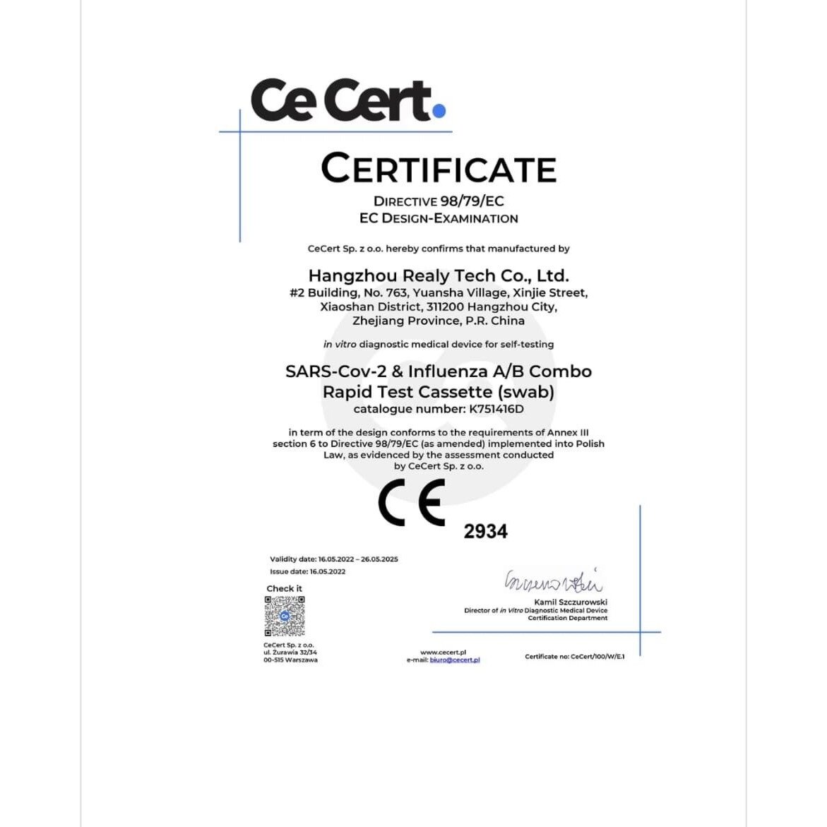 Test rapid Combo Covid 19 si Gripa Influenza A+B Antigen, Realy Tech ...