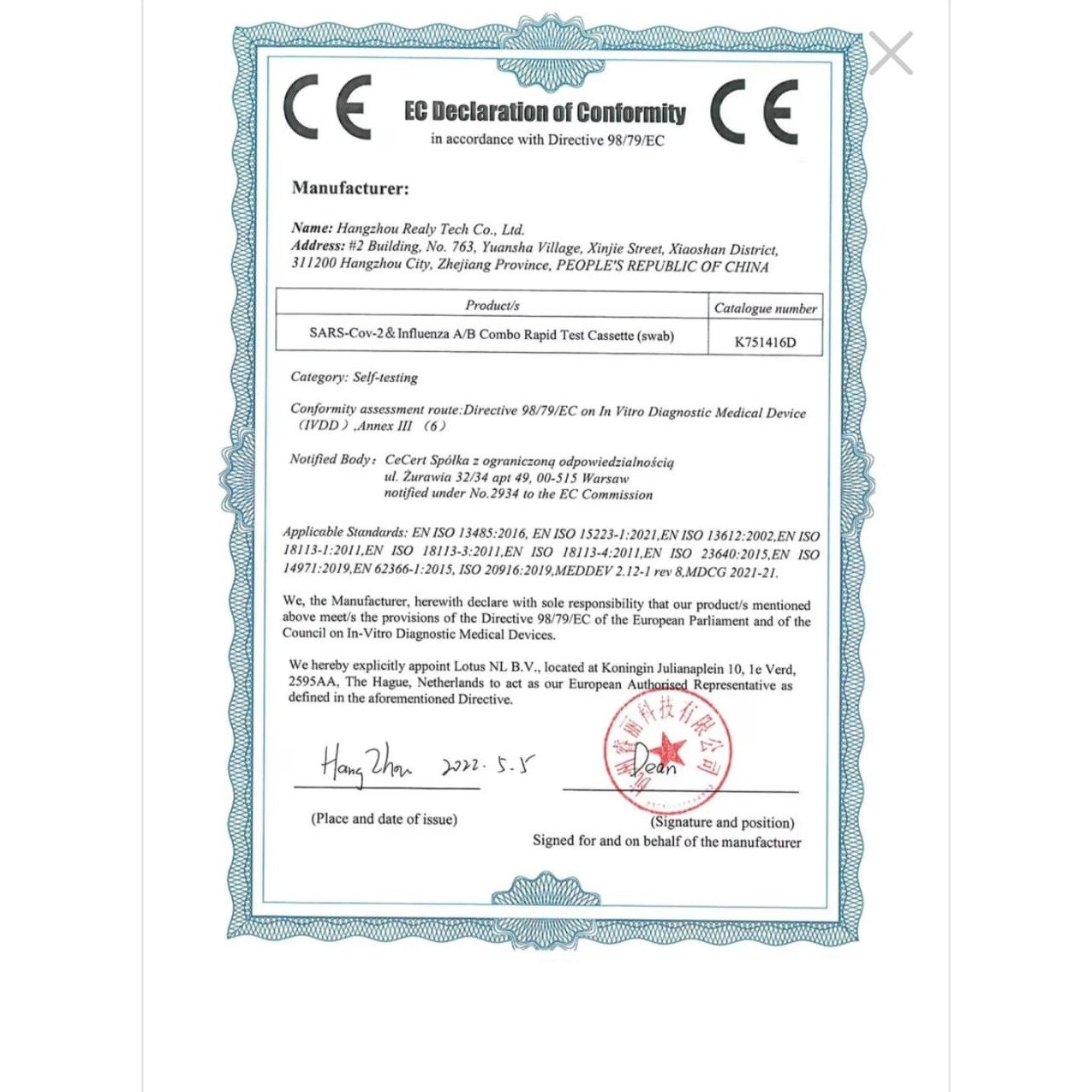 Test rapid Combo Covid 19 si Gripa Influenza A+B Antigen, Realy Tech ...