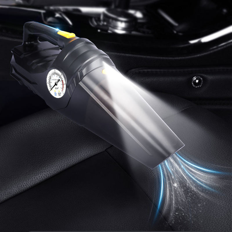 Hordozható autós porszívó integrált kompresszorral, 2 az 1-ben, 12V ...